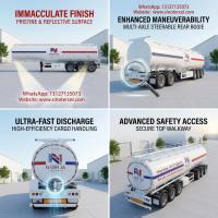China 3Axles White Oil Tank Semi Trailer With 45CBM Loading Capacity for sale