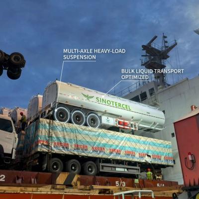 China Carbon Steel Q235B Fuel Tank Semi Trailer with Optional Square Type and 6mm Steel Sheet End Plate for sale
