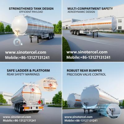 China 40-50CBM Petroleum Semi Tanker Trailer 3 Axles 5 Compartment for sale
