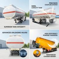 China 60CBM 5 Cabin Fuel Tank Semi Trailer, 3 Axle Heavy Loading, FUWA Brand Axle, 12R22.5 Road Tire for Hazardous Liquid Transport for sale