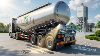 China 3 Axles Bulk Cement Semi Trailer 55000Liters Cement Bulker Trailer for sale