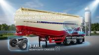China 45CBM Tank 3Axle 12Wheel Powder Tanker Semi-trailer suitable for bulk powder transporter efficient for powder transport trailer operations for sale