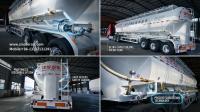 China 3 Axles Bulk Cement Semi Trailer 50000Liters Cement Bulker Trailer White for sale