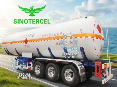China Mn Steel Gas Tank Semi Trailer Fuel Tank 55000Liters Propane Semi Trailer for sale