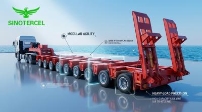 China Hydraulic Modular Semi Trailer Transport 3 Axles Carbon Steel for sale