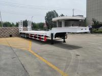 China 4-Axle Low-Flat Semi-Trailer with 120-ton Load Capacity and High-Strength Steel Main Beam for Heavy-Duty Transportation for sale