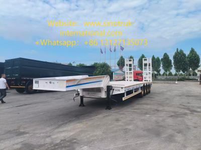 China HEAVY DUTY TRI-AXLE FLATBED SEMI TRAILER EQUIPPED WITH GENUINE FUWA AXLES AND 12R22.5 TIRES FOR 40FT CONTAINER TRANSPORTATION for sale