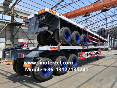 China Flat Bed Semi Trailer with 12 R22.5 Radial Tires 30-60t Load Capacity and 3 Axles for Heavy Duty Transport for sale