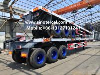 China Flat Bed Semi Trailer with 12 R22.5 Radial Tires 30-60t Load Capacity and 3 Axles for Heavy Duty Transport for sale