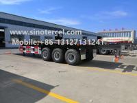 China 30 to 60 tons loadcapacity container flatbed semi trailer heavy duty flat bed semi trailer for transporting large cargo White for sale