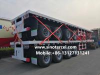 China Customizable Flat Bed Semi Trailer with 30-60t Load Capacity, High-strength Steel Construction, and 3 Axles for Heavy-Duty Transport White for sale
