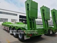 China SINOTERCEL 13m 60Ton Widening Low Bed Semi-Trailer with Hydraulic Ramp for sale