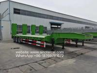 China SINOTERCEL 13m 60Ton Widening Low Bed Semi-Trailer with Hydraulic Ramp for sale