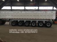 China 6 Axle 45CBM Dump Semi Trailer with Liftable Front 2 Axles Air Suspension for sale