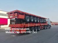 China 12R22.5 Tyre Flat Bed Semi Trailer 3 Axles Strong Frame Trailer Perfect for Transporting Oversized Equipment and Materials 30-60 Tons for sale