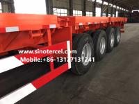China 12R22.5 Tyre Flat Bed Semi Trailer 3 Axles Strong Frame Trailer Perfect for Transporting Oversized Equipment and Materials 30-60 Tons for sale