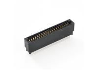 China 2.54mm Spacing Copper Alloy Contact Material Bus Slot with 180° Bent Foot Gold Finger Socket for sale