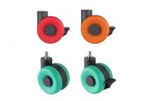 China Premium 4-Inch L-Shaft Polyurethane Swivel Braked Casters for Office Furniture & Cabinets for sale