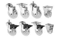 China Transparent PU Polyurethane Caster Wheels 1.5