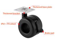 China Customizable 2.5-inch Casters for Office Furniture Trolleys and Medical Equipment for sale