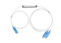 China PLC Micro Optical Splitter 1x2 Steel Tube Type Single Mode Pigtail Optical Divider SC-P for sale