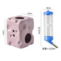 China Ceramic Hamster Water Bottle with Cheese Hideout & Leak-Proof Food Dish for Small Pets for sale