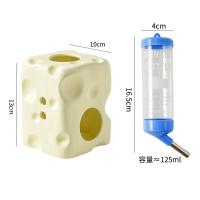 China Ceramic Hamster Water Bottle with Cheese Hideout & Leak-Proof Food Dish for Small Pets for sale