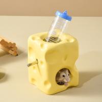 China Ceramic Hamster Water Bottle with Cheese Hideout & Leak-Proof Food Dish for Small Pets for sale