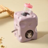 China Ceramic Hamster Water Bottle with Cheese Hideout & Leak-Proof Food Dish for Small Pets for sale