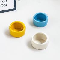 China Minimalist Style Splash-Proof Ceramic Hamster Feeder Set Creamy Yellow Food Bowl Water Dish 6.3*6*4cm for sale