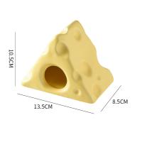 China General Seasons Off-White Ceramic Hamster Hideout Cheese Cottage for Summer Chill for sale