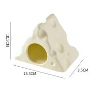 China General Seasons Off-White Ceramic Hamster Hideout Cheese Cottage for Summer Chill for sale