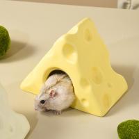 China General Seasons Off-White Ceramic Hamster Hideout Cheese Cottage for Summer Chill for sale