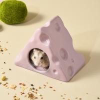 China General Seasons Off-White Ceramic Hamster Hideout Cheese Cottage for Summer Chill for sale