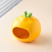 China Ceramic Orange Hideout Summer Cooling Pet House with Cute Fruit Theme Design for sale