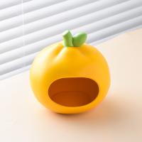 China Ceramic Orange Hideout Summer Cooling Pet House with Cute Fruit Theme Design for sale