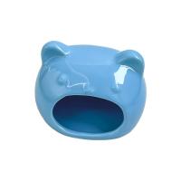 China Hamster Ceramic Hideout 11.5*9.2*8.5cm , Bear-Shaped Cooling House for Small Pets for sale