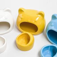 China Hamster Ceramic Hideout 11.5*9.2*8.5cm , Bear-Shaped Cooling House for Small Pets for sale