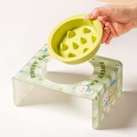 China Ceramic Elevated Slow Feeder Pet Bowl with Stand Neck Support Anti-Tip for Cats Dogs Elevated Design 370g Light Yellow for sale