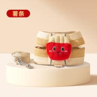 China Hamburger French Fries Plush Cat Harness Leash Set Sizes S M L XL for sale