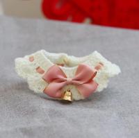 China Wool Cat Collar with Bow Pendant in Burgundy Dark Green Blush Pink Navy Blue for sale