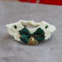 China Wool Cat Collar with Bow Pendant in Burgundy Dark Green Blush Pink Navy Blue for sale