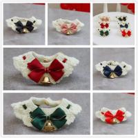 China Wool Cat Collar with Bow Pendant in Burgundy Dark Green Blush Pink Navy Blue for sale