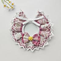 China Japanese Style Plaid Pet Bib Scarf for Cats and Dogs for sale
