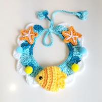 China Hand-Knitted Wool Pet Collar Scarf Adjustable for Dogs and Cats for sale