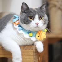 China Hand-Knitted Wool Pet Collar Scarf Adjustable for Dogs and Cats for sale