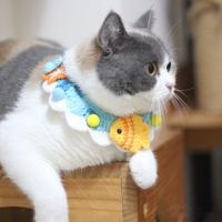 China Hand-Knitted Wool Pet Collar Scarf Adjustable for Dogs and Cats for sale