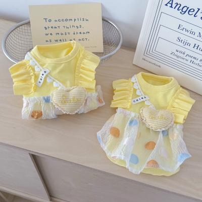 China Cotton Pet Sundress for Small Dogs - Sunshine Yellow Sleeveless Vest for sale