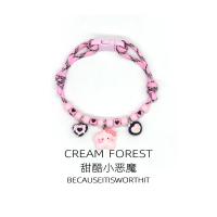 China Pink Black Star Charm Pet Collar Adjustable for Dogs Cats for sale
