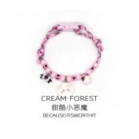 China Pink Black Star Charm Pet Collar Adjustable for Dogs Cats for sale